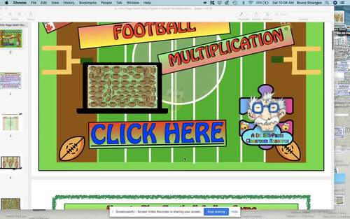 Math Moji Digital: Football Online Game Multiplication - Google Slides