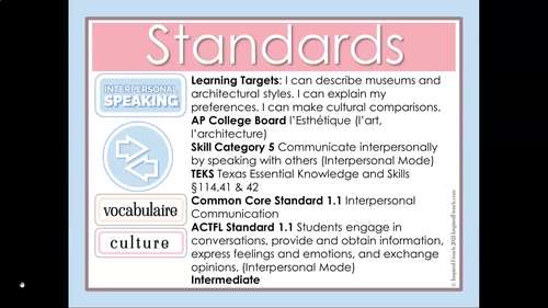 French Paris Museum Interpersonal Performance Task Conversation No Prep