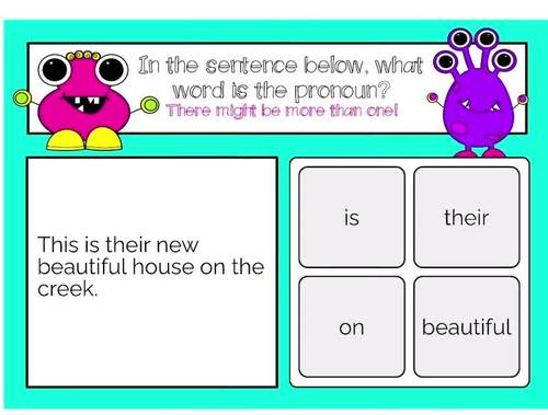 Parts of Speech BOOM Cards- PRONOUNS by Erin J Murray | TPT