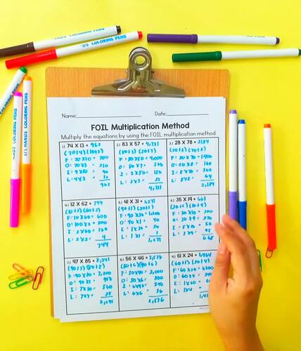 FOIL Method and Array Multiplication Worksheet by The Joy in Teaching