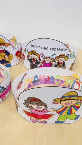 Cinco de Mayo Crown Craft - Fun Coloring Activity for Kids | Hat ...