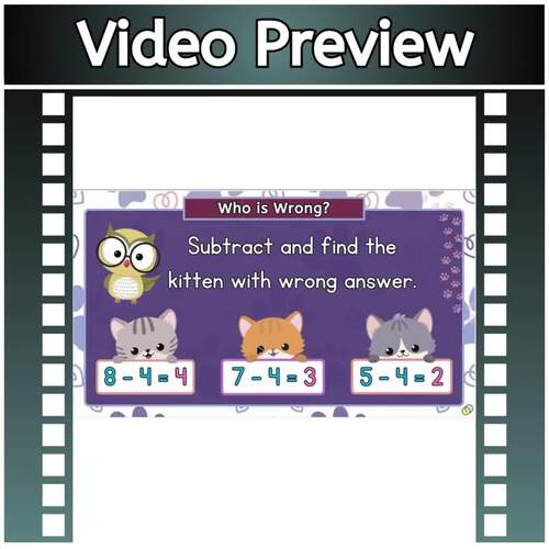 Subtract and Find: Who is Wrong? (Single Digit Numbers 0 to 9) Digital ...