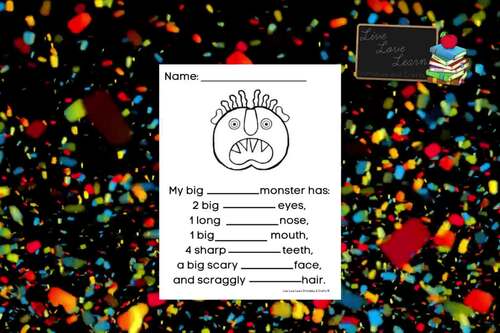 GO AWAY, BIG GREEN MONSTER! Parts of the Head & Color Identification ...