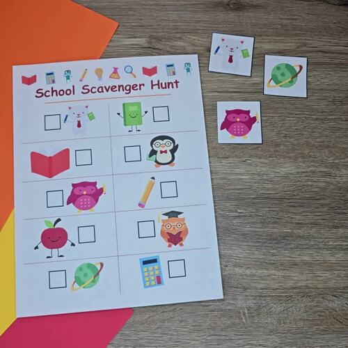 School-Themed Scavenger Hunt by HH Fun and Learning | TPT