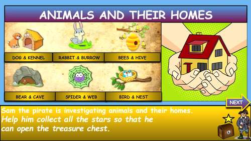 Animals and their homes. Powerpoint. Google Slides + Printable Worksheets