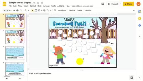 Winter Digital Shapes for Google Slides Distance Learning by Megan Shea
