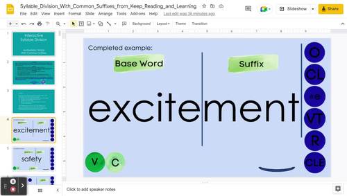 Morphology and Syllable Division with Common Suffixes: Phonics Google ...