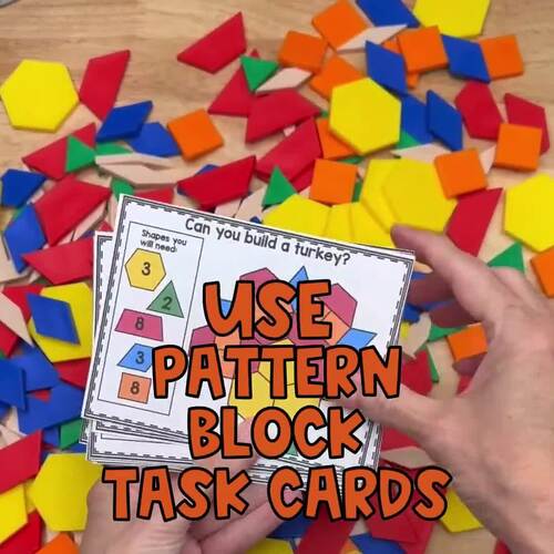 Thanksgiving Pattern Block Mats Composite Shapes Task Cards Puzzles ...