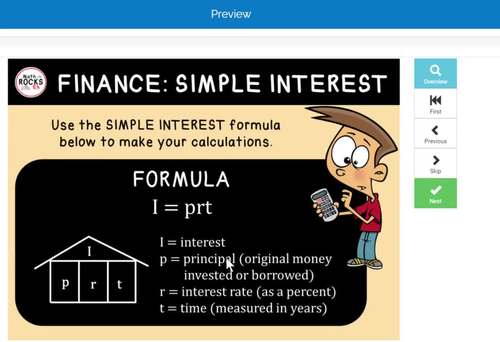 Finance Math Simple Interest Scaffolded Activity 7th Grade Digital Boom ...