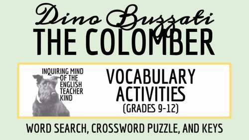 "The Colomber" by Dino Buzzati Vocabulary Games and Activities for High ...