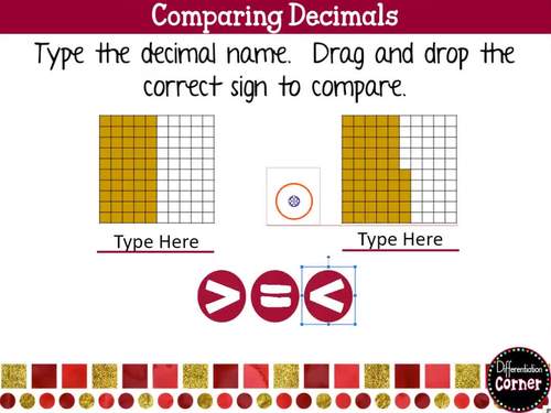 Decimals: Comparing and Ordering Math Activities Google Classroom Slides