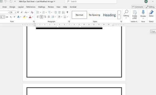 NBA Tri-Fold Flyer in MS Word template Digital Literacy Basketball Task