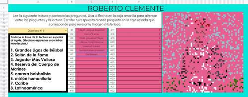 Roberto Clemente Digital Spanish Reading Activity Mystery Pic Hispanic ...