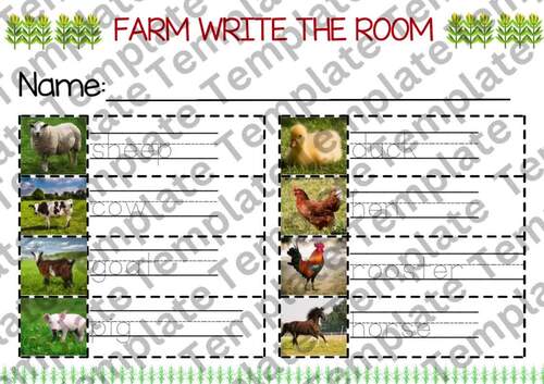 Farm Writing Center Pack – Draw and Write the Farm for KG and Early Years