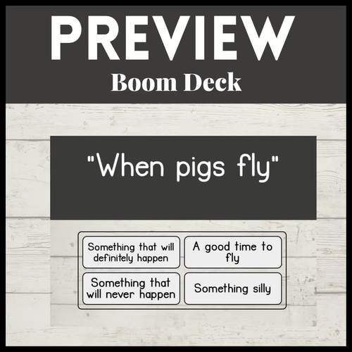 Idioms- Figurative Language for Students: Boom™ Card Deck by SLP for ...
