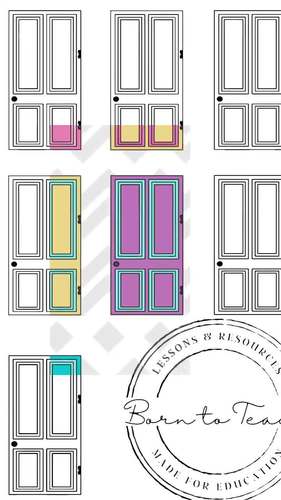 Door Clip Art Graphics Set of 10 Pastel Coloured Doors by Made For ...
