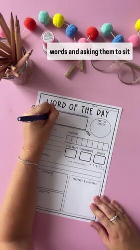 Word of the Day Templates / Vocabulary & Spelling Activities | TPT