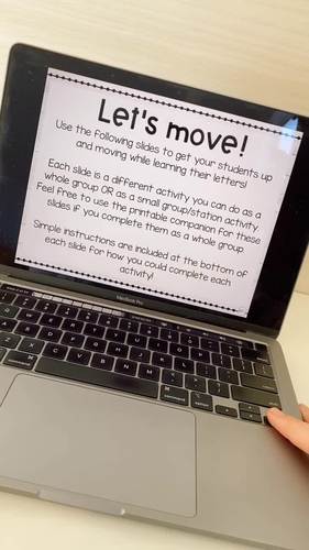Letter Recognition Daily Slides | Movement Based Learning Activity