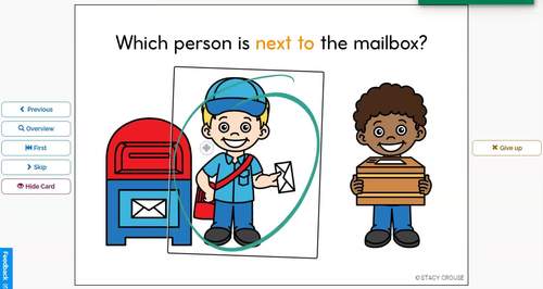 Basic Concepts Prepositions Spatial BOOM CARDS™ for Speech Therapy