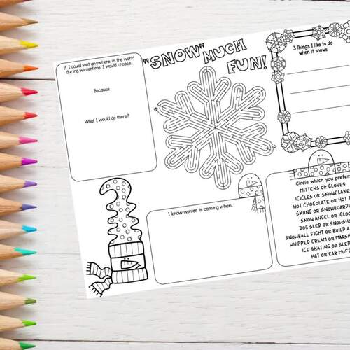 Winter Student Journal | Winter Writing Prompts | Snow Day Activities