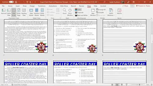 August Quick Read and Respond Passages - Printable and Digital by ...