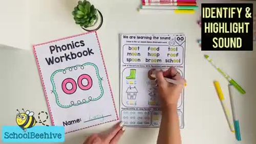 'Ch' Phonics and Reading Comprehension Workbook by SchoolBeehive