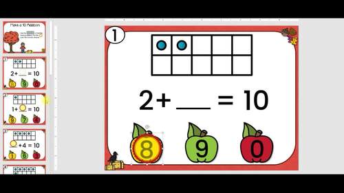 Addition Within 20 with Ten Frames Google Classroom by Teach With Pixels