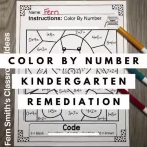 Addition Sums 6 to 10 Color By Number For Math Remediation | TPT