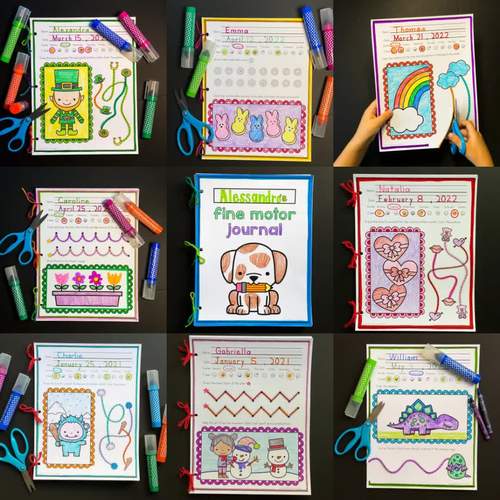 October Fine Motor Journal for Daily Handwriting Tracing Cutting ...