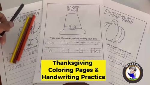 Thanksgiving Bulletin Board : Thanksgiving Coloring Pages and Handwriting