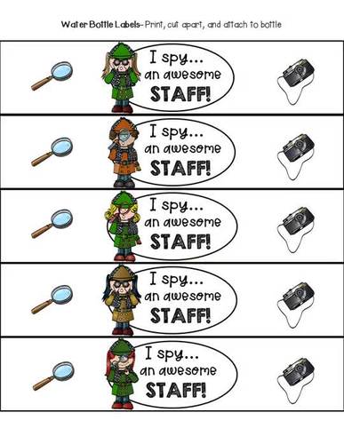 EDITABLE Water Bottle Labels (Detective Theme) by Lead Joyfully - Gail ...