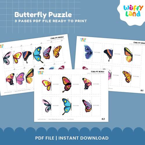 Butterfly Puzzle Cut and Paste Activity | Fine Motor Skills | Spring ...