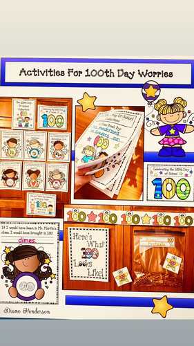 100th Day Worries Activities Class Book Bulletin Board & 100 Day ...