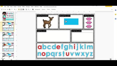 Digital Double Vowels Word Work for use with Google Slides™ | TpT