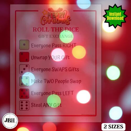 Roll the Dice Christmas Gift Exchange, Fun Holiday Party Game by ...