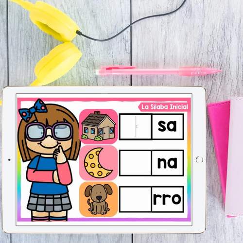 La Sílaba Inicial - Boom Cards by The Bilingual Rainbow | TpT