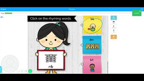 Boom Cards Rhyming Worksheets Digital Learning ELA Short I | TPT