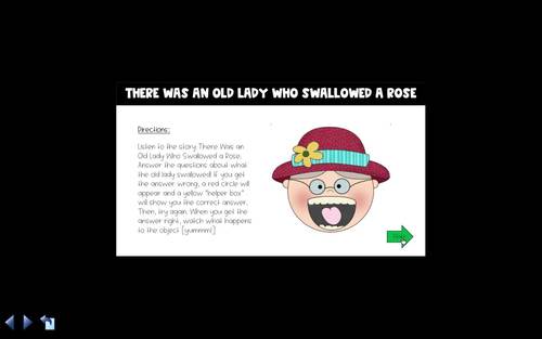 Interactive PDF Activity | There Was an Old Lady Who Swallowed a Rose