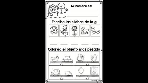 Tarea Invierno | Trabajo de la mañana | Winter Morning Work & Homework ...