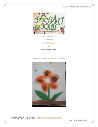 Eric Carle Craft Art Lesson Tiny Seed Book PreK K 1st 2nd Grade Writing ...
