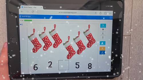Christmas Math BOOM CARDS™ for Special Education | Counting Stockings