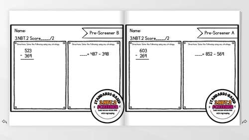 3rd Grade | 3-Digit Subtraction with Regrouping | Math Screener | TPT