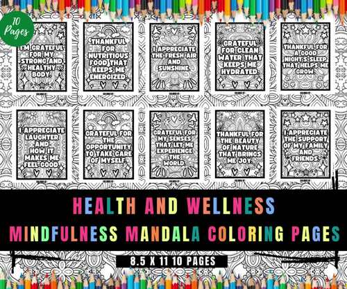 Health And Wellness Appreciation Sayings, Relaxing Coloring Sheets, No Prep