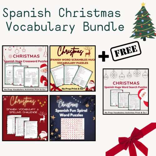Christmas Spanish la Navidad Vocabulary Bundle : 4 Useful Resources ...