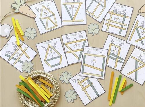 Rabbit Popsicle Sticks Activity Spring Montessori Printable Activities ...