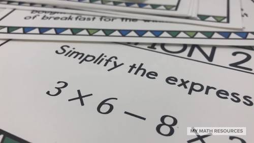 6.EE.A.1 Evaluating Expressions & Order of Operations Task Cards - Math ...