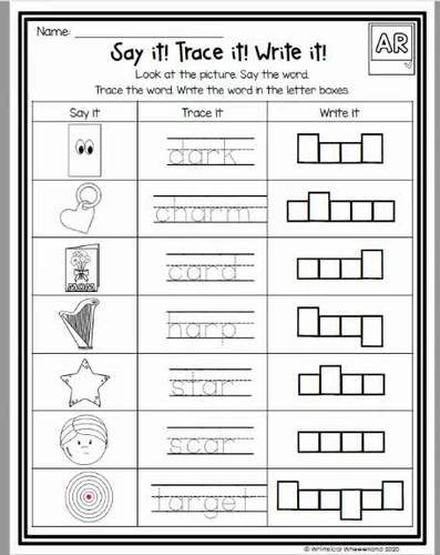 R Controlled Vowel Worksheets | NO PREP Bossy R Word Work Packet
