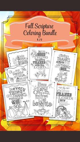 Thanksgiving Scripture Coloring Bundle - KJV by KNezKreates | TPT