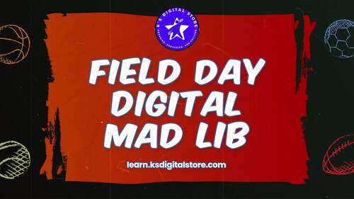 Field Day Mad Lib (Parts of Speech Activity) All Digital by K's Digital ...