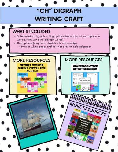 CH Digraph Word Family Phonics Writing Craftivity - Phonics Writing & Craft